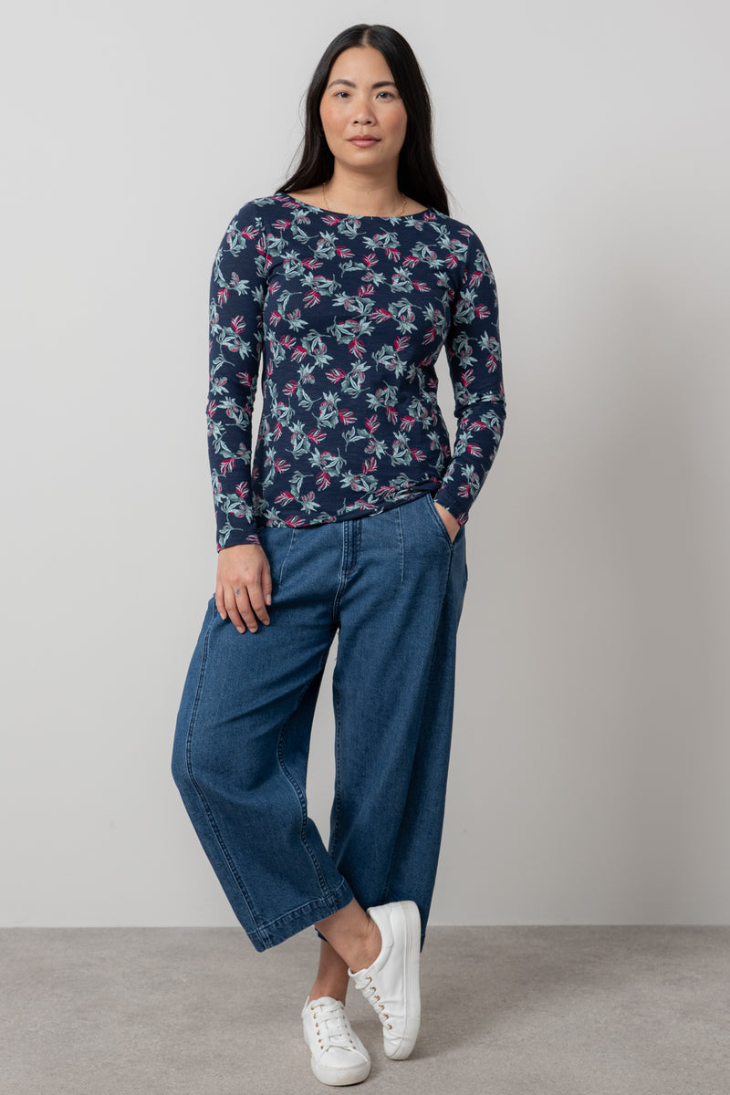 Lily & Me - Monica Top Foliage in Navy – Milners of Leyburn
